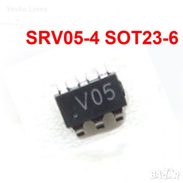 SRV05-4 SMD SOT-23-6 marking - V05 ESD Protection Diode Array -10 БРОЯ в Друга електроника в гр ...