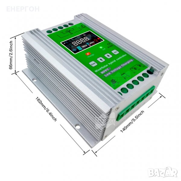 Хибриден МРРТ контролер WIFI за ветрогенератор + соларни панели 1500w в ...