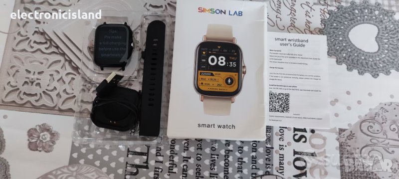 Нов Смарт Часовник Smart Watch Simson Lab 1,44" цветен екран Full Touch ...