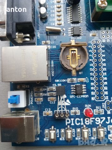 развойна платка pic18f97j60 development board ethernet rs485 rs232 spi eeprom microchip микрочип ...