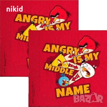 Angry Birds енгри бърдс червени 8 бр парти салфетки за рожден ден в ...