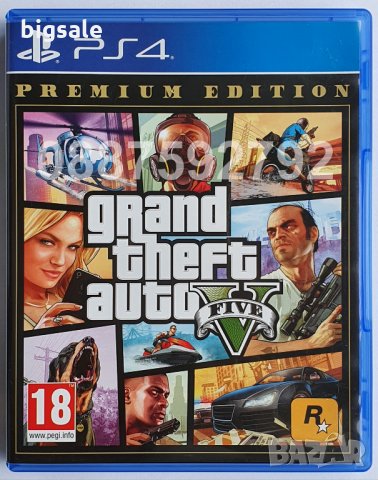 Диск с GTA 5 Grand Theft Auto V Premium PS4 Playstation 4 Плейстейшън в ...