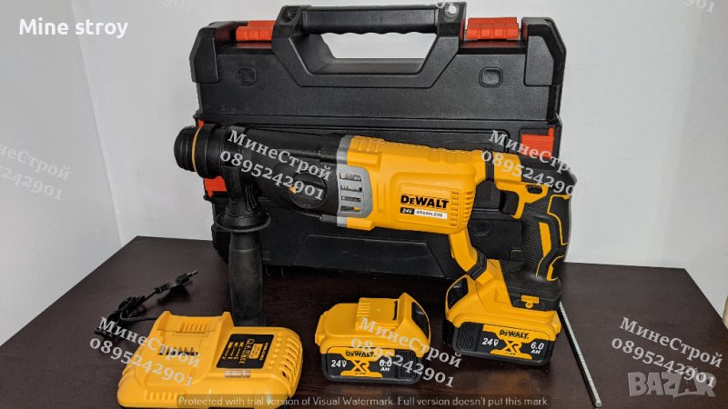 Акумулаторен Перфоратор DeWALT DCH263 24v с 2 батерии 6ah Девалт TSTAK ...