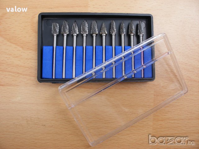 Фрезери борфрези борчета твърдосплавни к-т 10 бр Дремел Dremel cnc в ...