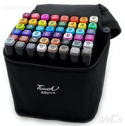 Маркери за рисуване детски двустранни Digital One SP0055 Touch8 -48 бр ...