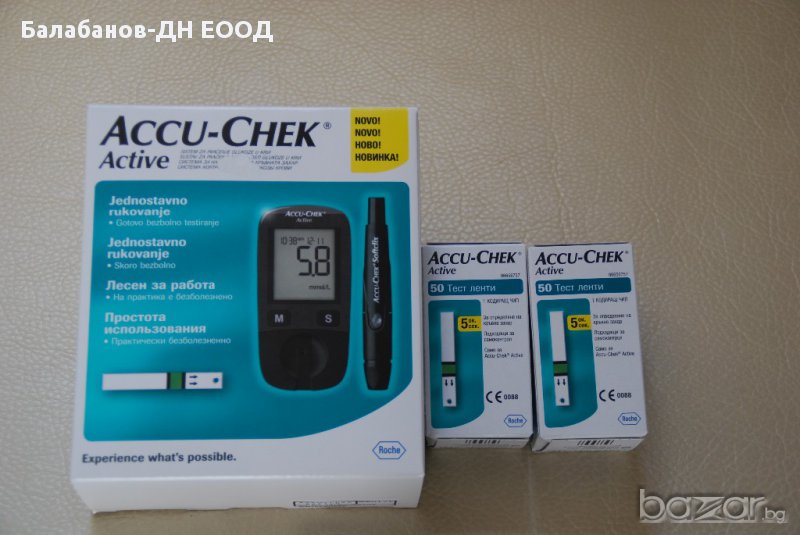 Глюкомер за измерване на кръвна захар Accu Chek Active 110 бр тест ленти в Уреди за