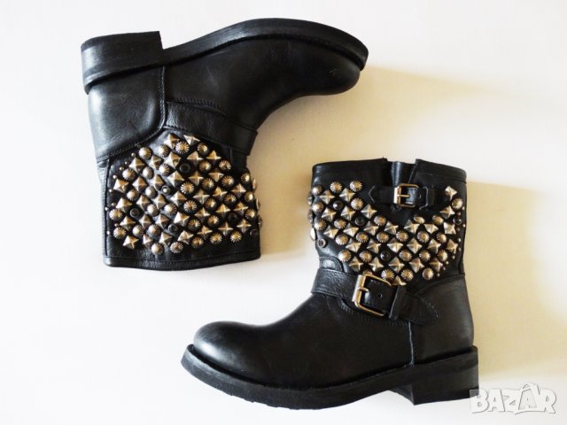 НОВИ! Ash Tokyo Studded Buckle Biker Boots Дамски Ботуши Супер Здрави ...