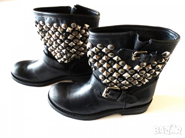 НОВИ! Ash Tokyo Studded Buckle Biker Boots Дамски Ботуши Супер Здрави ...