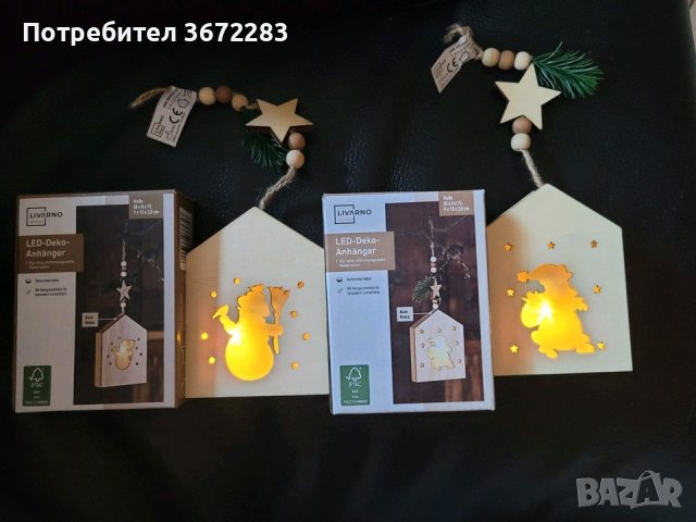 Светеща дървена фигурка играчка за елха в Декорация за дома в гр