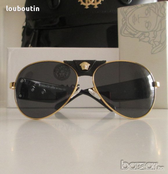 Налични Versace VE2150 black gold слънчеви очила UV 400 защита реплика ...